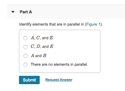 Solved ? Part A Identify elements that are in parallel in | Chegg.com