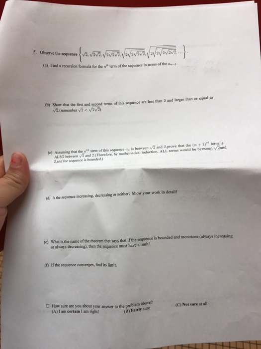 Solved Observe the sequence {squareroot 2, squareroot 2 | Chegg.com