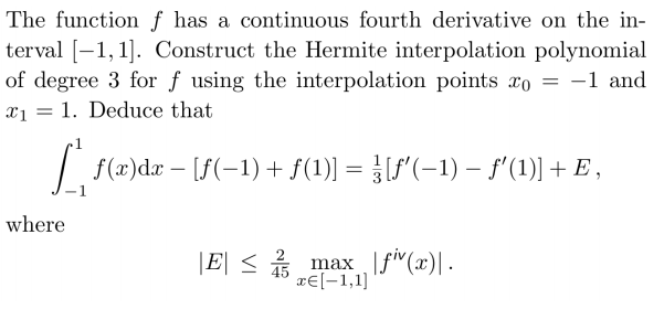 Solved The function f has a continuous fourth derivative on | Chegg.com