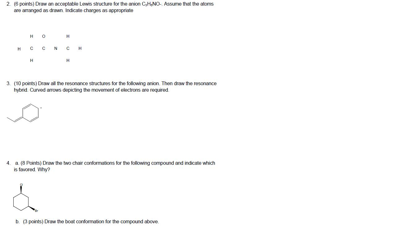Solved Draw an acceptable Lewis structure for the anion | Chegg.com