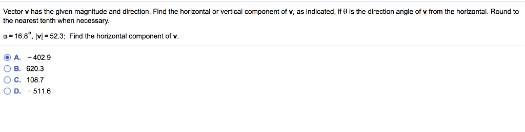 Solved Vector v has the given magnitude and direction. Find | Chegg.com