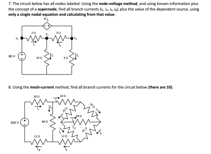 Solved The circuit below has all nodes labeled. Using the | Chegg.com