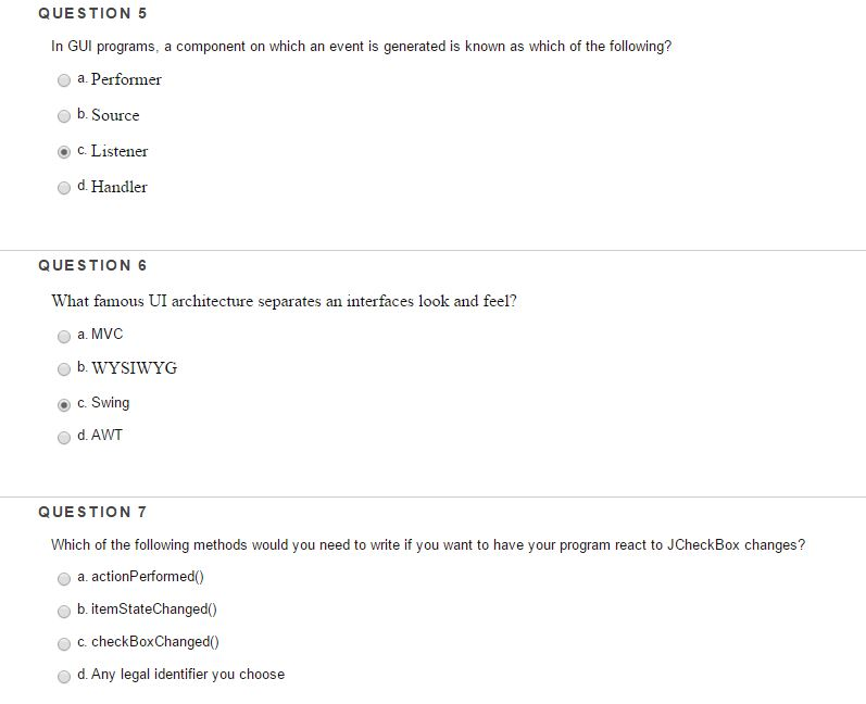 Solved Question 5 In Gui Programs A Component On Which An