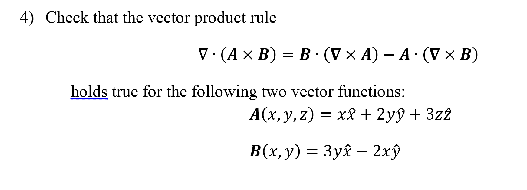 Solved Check that the vector product rule delta middot (A | Chegg.com