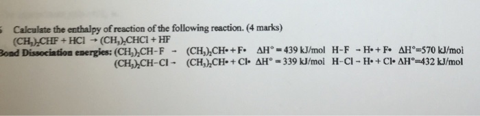 Solved Calculate the enthalpy of reaction of the following | Chegg.com