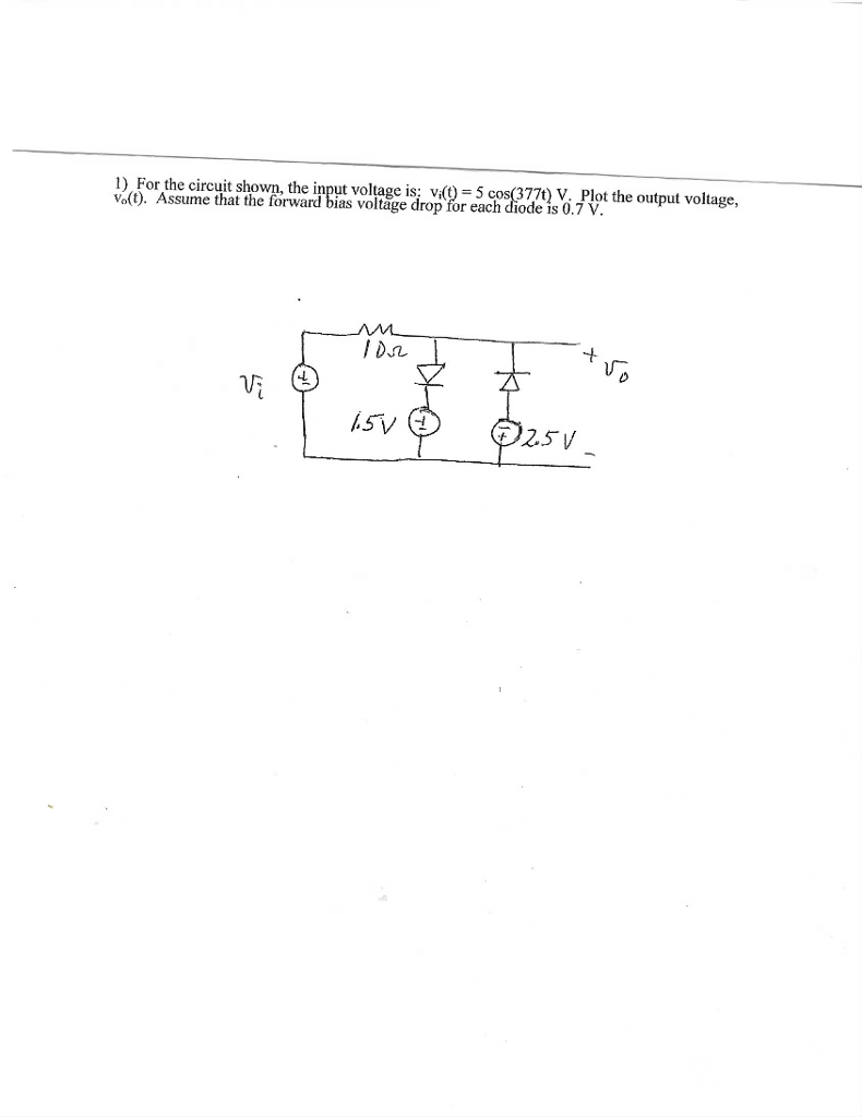 Solved For the circuit shown, the input voltage is: v_i(t) = | Chegg.com