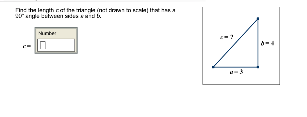Solved Find the length c of the triangle (not drawn to | Chegg.com