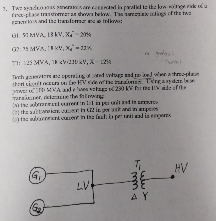 Solved Two Synchronous Generators Are Connected In Parallel 