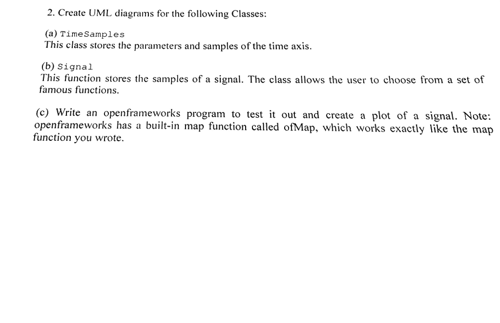 Solved Create UML diagrams for the following Classes: | Chegg.com