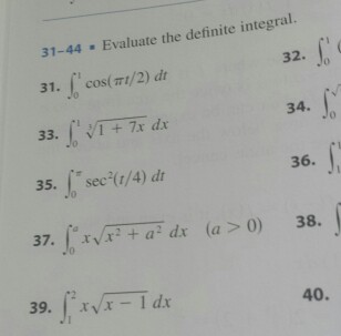 Solved Evaluate the definite integral. integral_1_0 cos (pi | Chegg.com