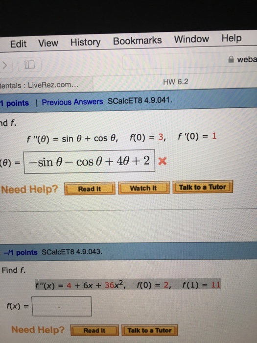 Solved Edit View History Bookmarks Window Help weba 1皿 HW | Chegg.com