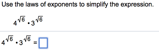 Solved Use the laws of exponents to simplify the expression. | Chegg.com