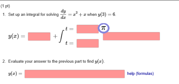 Solved 1. Set up an integral for solving dy/dx =x^2 +x when | Chegg.com