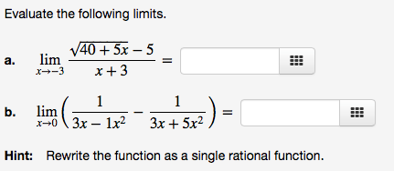 Solved Evaluate the following limits. Lim_xrightarrow - 3 | Chegg.com