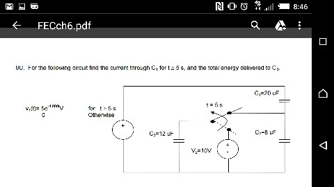 Solved For the following circuit find the current through | Chegg.com
