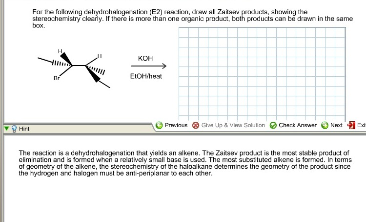 Solved For the following dehydrohalogenation (E2) reaction, | Chegg.com
