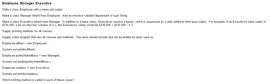 Solved Write a class Employee with a name and salary. Make | Chegg.com