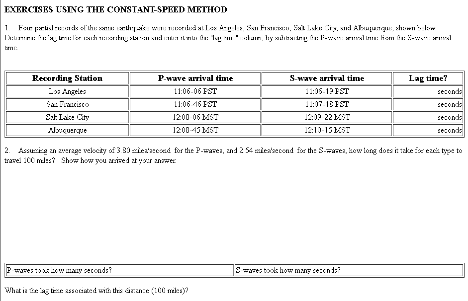 Solved EXERCISES USING THE CONSTANT SPEED METHOD 1. Four | Chegg.com