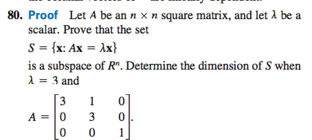 Solved Let A be an n times n square matrix, and let lambda | Chegg.com
