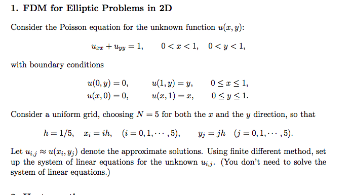 Solved Consider the Poisson equation for the unknown | Chegg.com