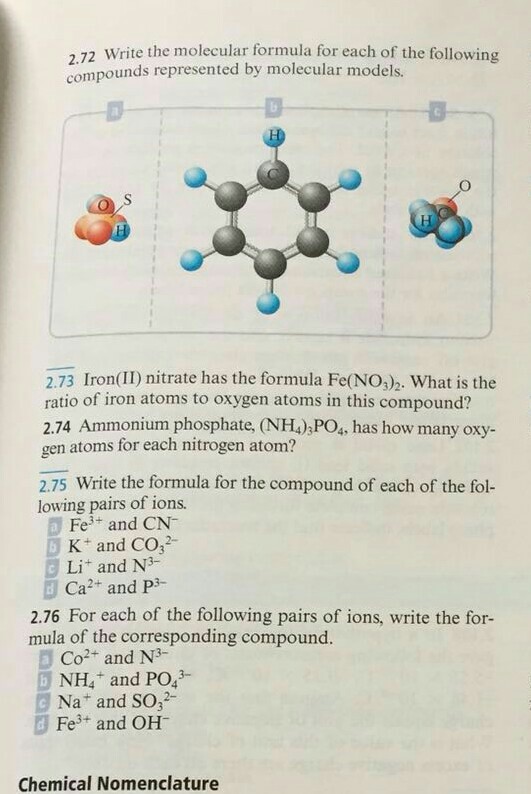 Solved 2 72 Write the molecular formula for each of the | Chegg.com