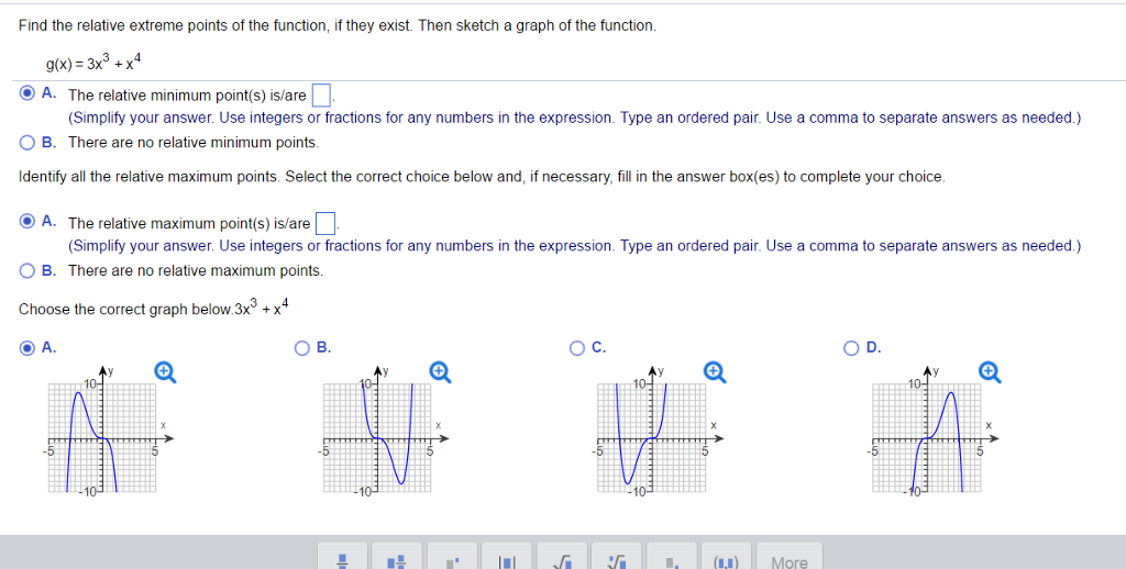Solved Find the relative extreme points of the function, if | Chegg.com