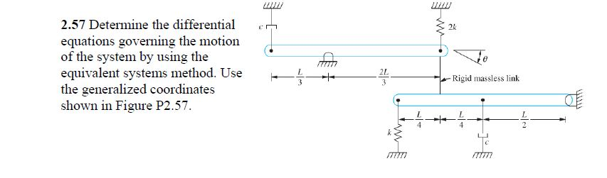 Solved 2.57 Determine the differential equations governing | Chegg.com
