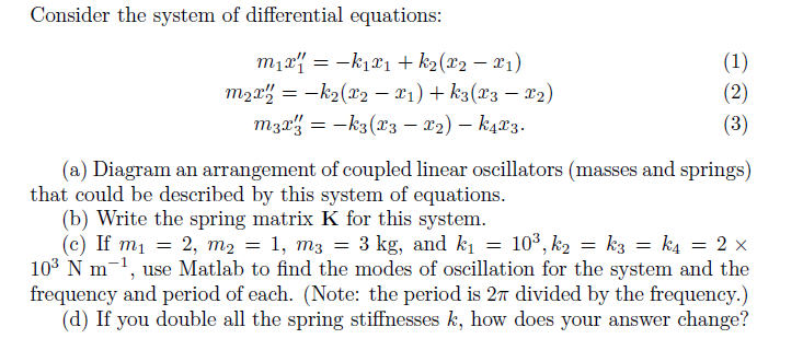 Solved Consider the system of differential equations (a) | Chegg.com