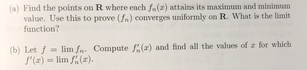 Solved Exercise 6 3 3 Consider The Sequence Of Functions