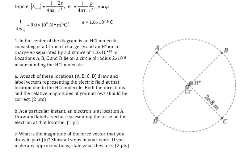 Solved In the center of the diagram is an HC1 molecule, | Chegg.com