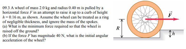 Solved 09.3 A wheel of mass 2.0 kg and radius 0.40 m is | Chegg.com