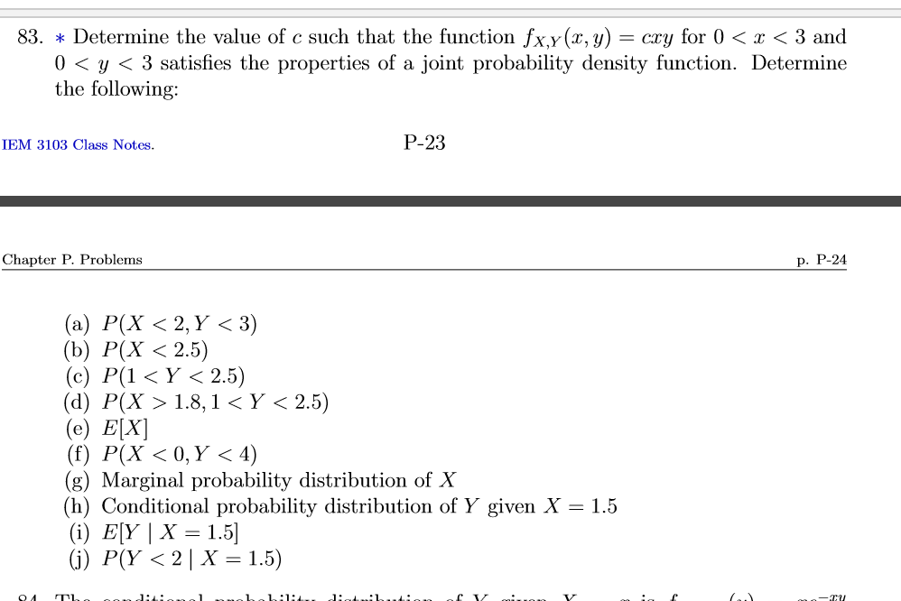 Solved 83 Determine The Value Of C Such That The Function