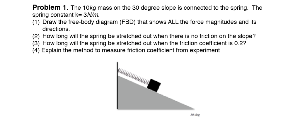 Solved The 10kg mass on the 30 degree slope is connected to | Chegg.com