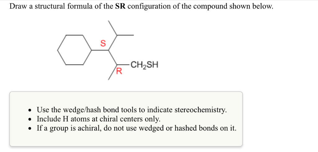 Solved Draw a structural formula of the SR configuration of | Chegg.com