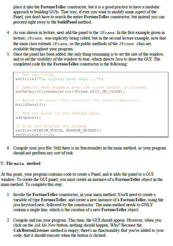 Solved This lab is meant to acquaint you with GUIs, which | Chegg.com