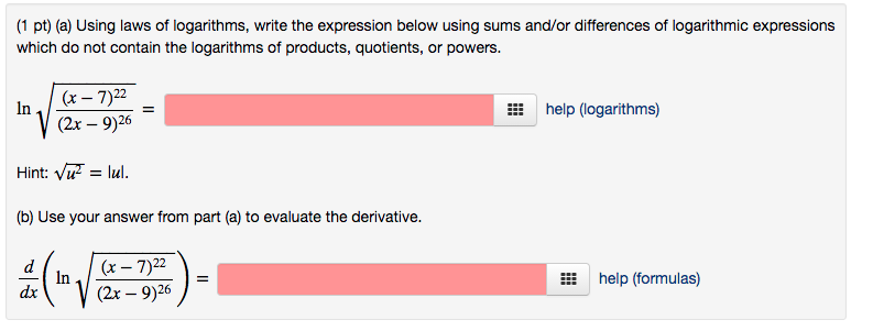 Solved Using laws of logarithms, write the expression below | Chegg.com