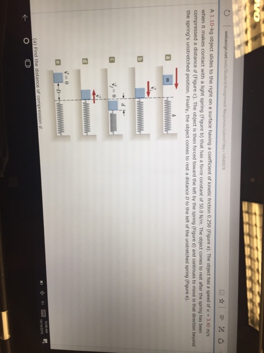 Solved A 1.10-kg object slides to the right on a surface | Chegg.com