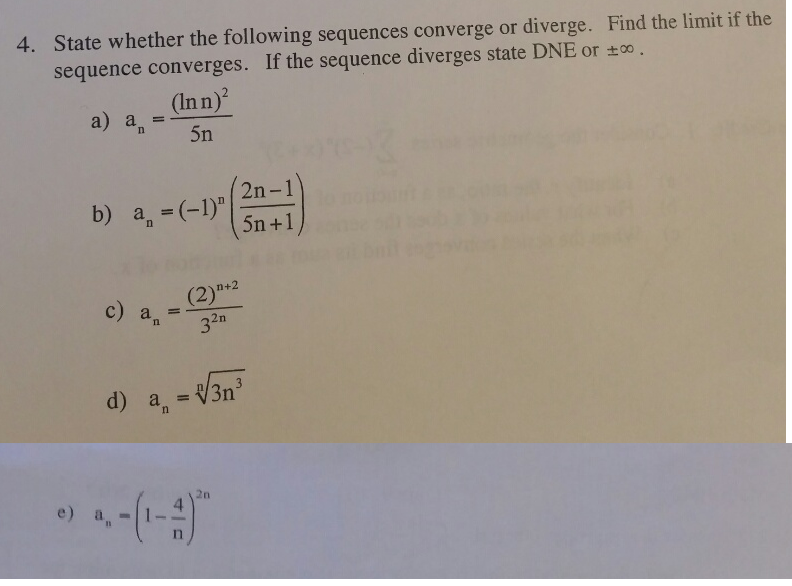 Solved State whether the following sequences converge or | Chegg.com