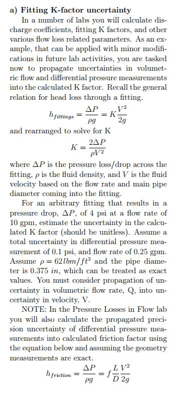Solved a) Fitting K-factor uncertainty In a number of labs | Chegg.com