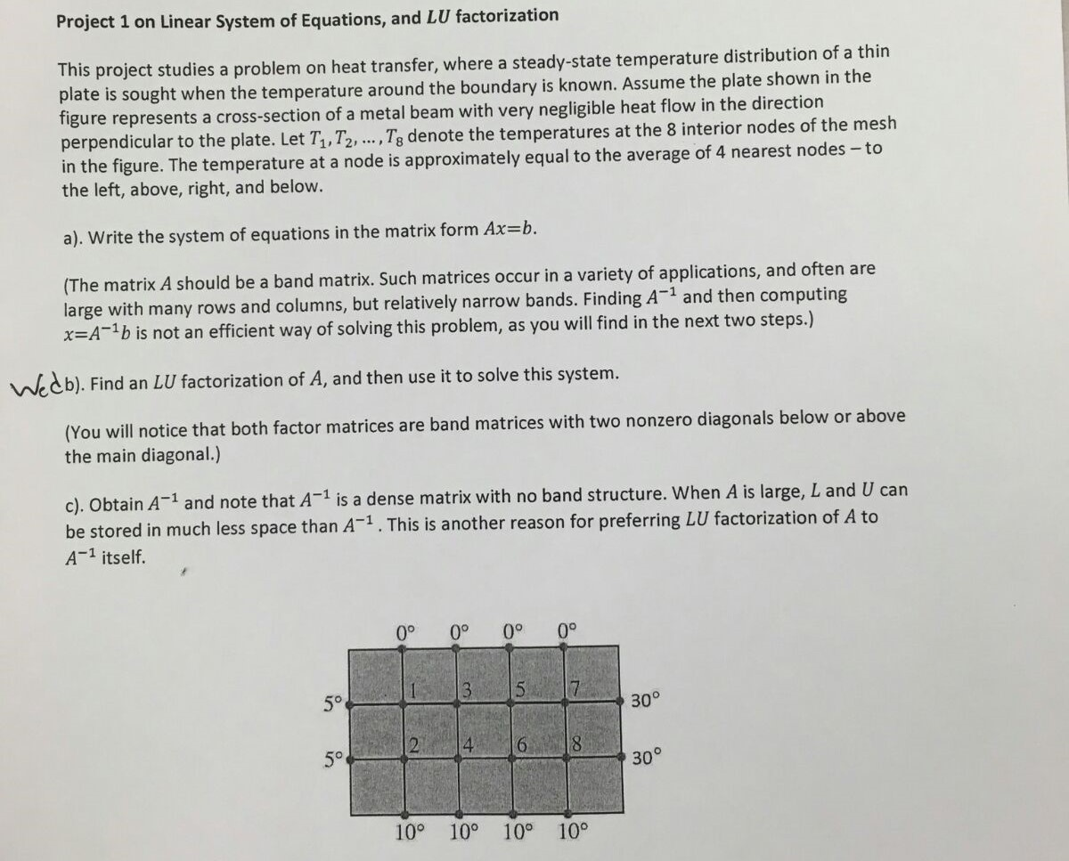 Matlab Heat Transfer By Solve Linear System Of