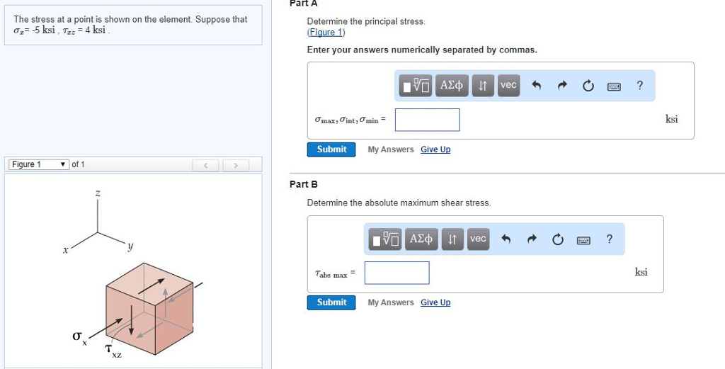 Solved The stress at a point is shown on the element. | Chegg.com