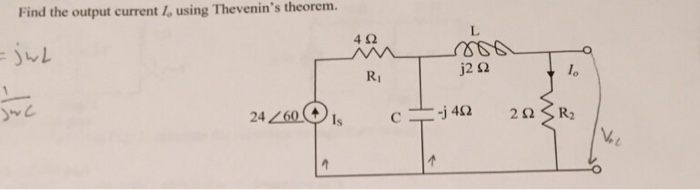 Solved Find the output current I0 using Thevenin's theorem. | Chegg.com