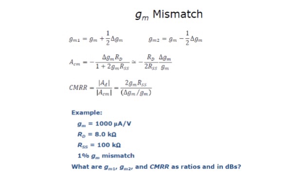 Solved Gm1=g_m+1/2 deltagm gm2=g_m+1/2 delta gm deltag_m r_d | Chegg.com