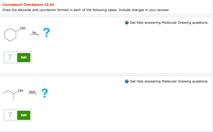 Solved Conceptual Checkpoint 13 Draw the alkoxide and | Chegg.com