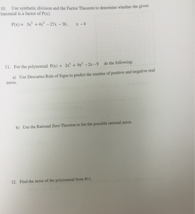 Solved Use synthetic division and the Factor Theorem to | Chegg.com