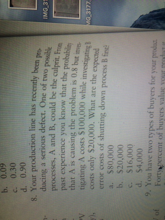 Solved Your production line has recently been producing a | Chegg.com