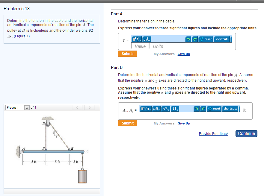 Solved Determine the tension in the cable and the horizontal | Chegg.com