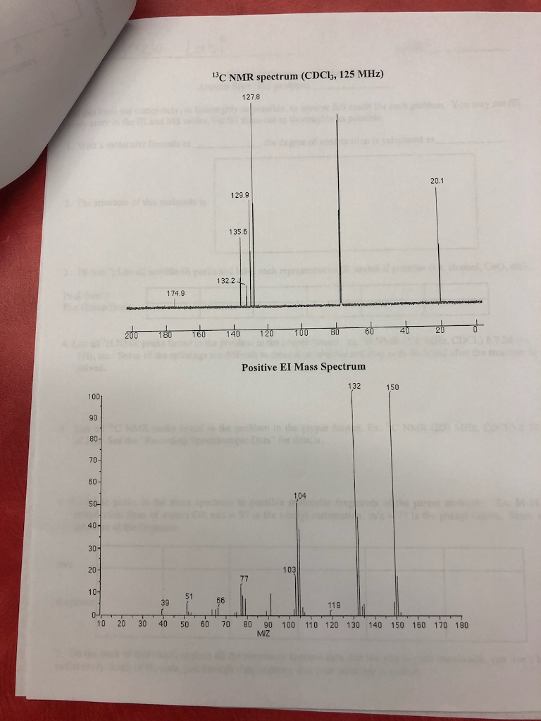 Solved Section C344 Spectroscopy Problem Set Answer Sheet | Chegg.com