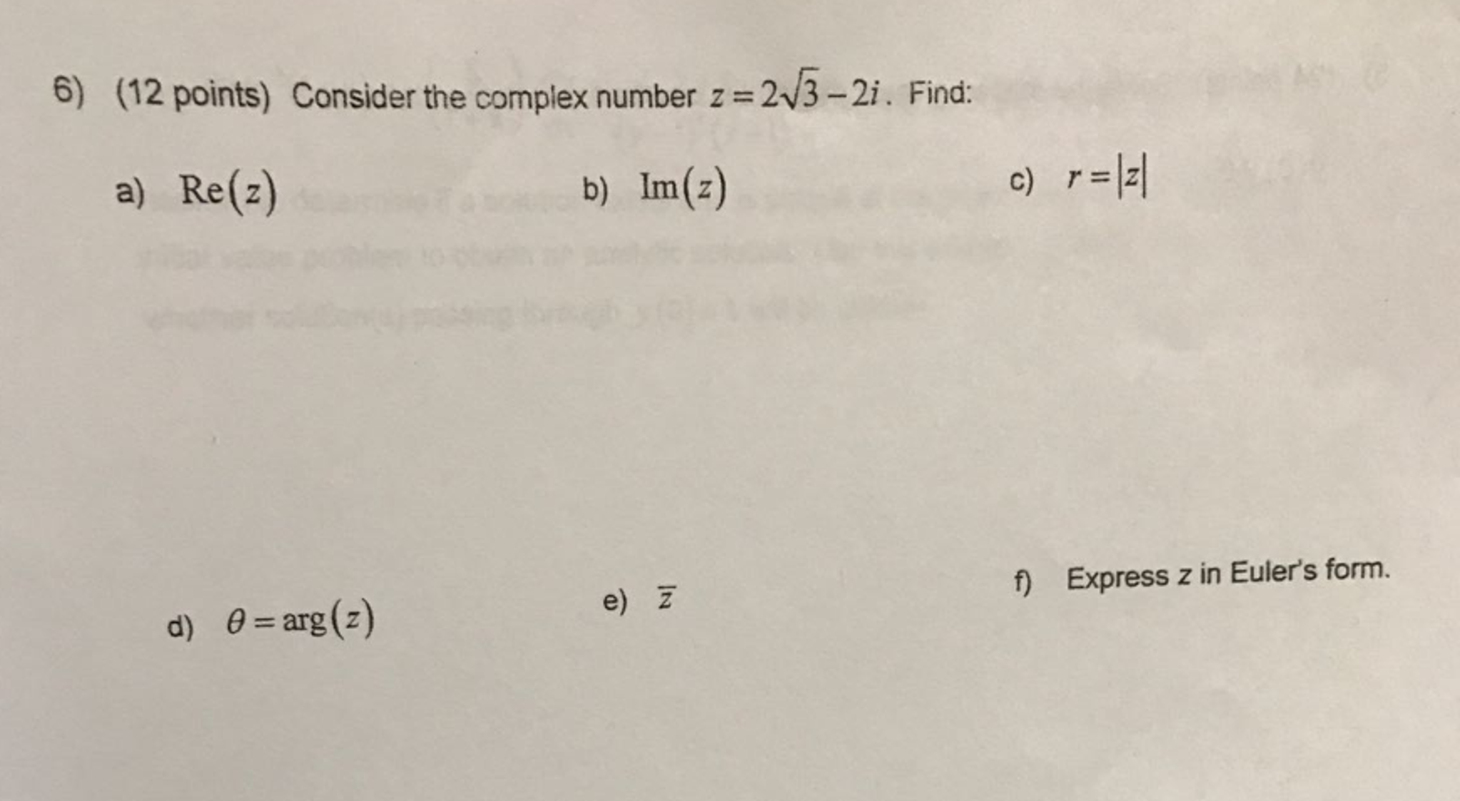 Solved Consider the complex number z = 2 Squareroot 3 - 2i. | Chegg.com