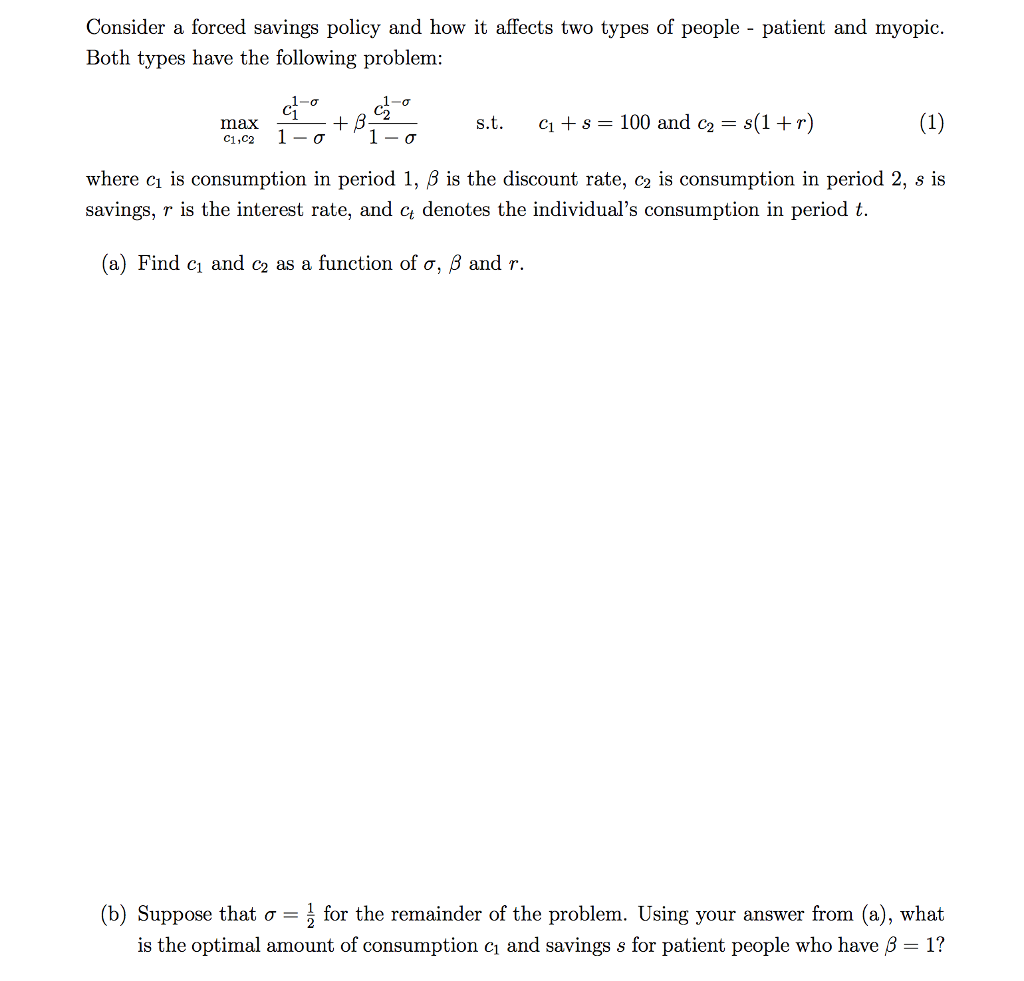 Solved Consider a forced savings policy and how it affects | Chegg.com